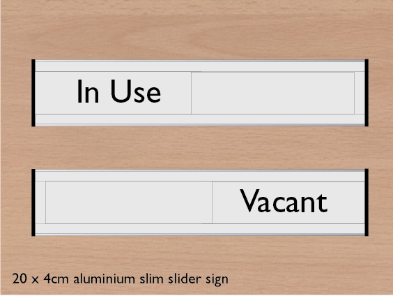 Sliding Door Sign (In Use / Vacant) on Aluminium - BuySigns
