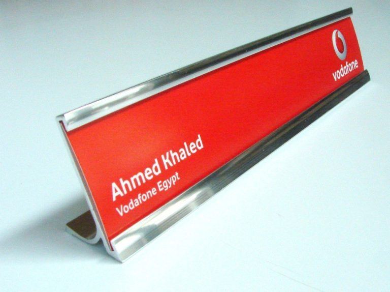 Metal Desk Sign with Interchangeable insert - BuySigns
