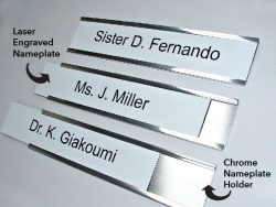 Interchangeable Door Signs | Chrome Holder | Custom Nameplates - BuySigns