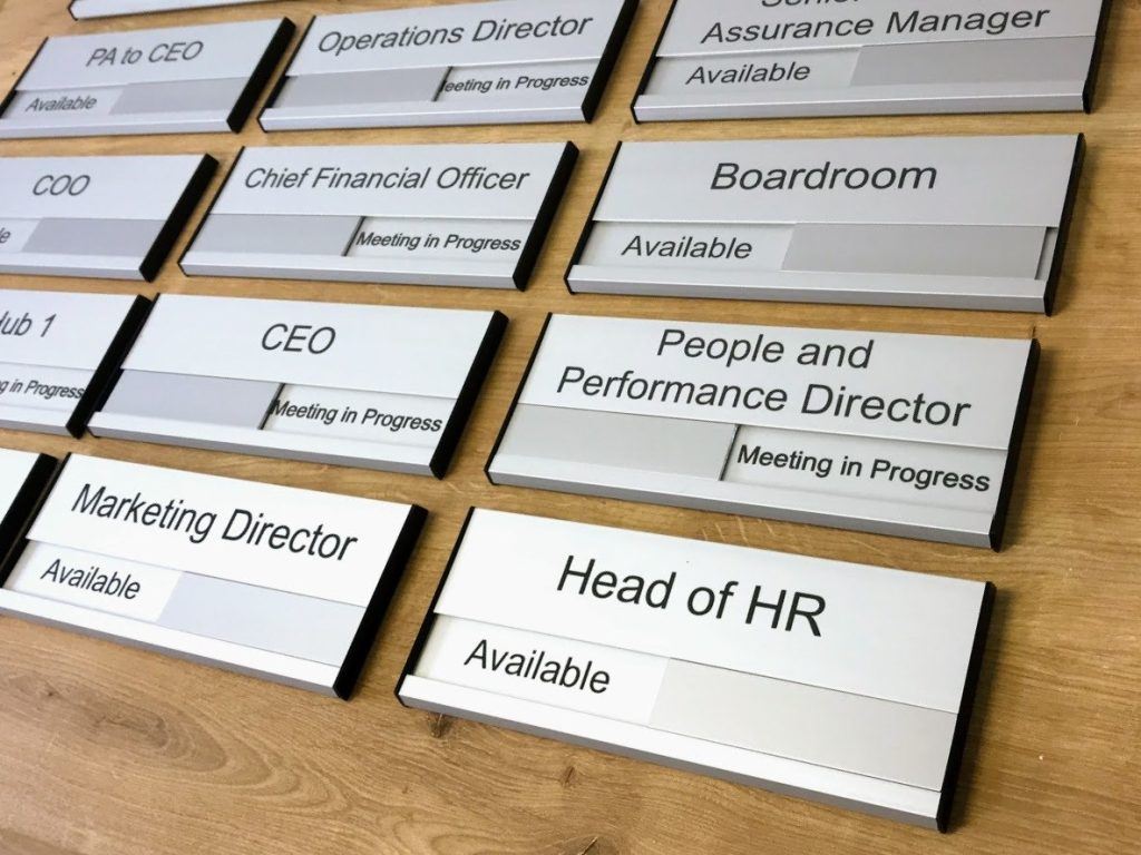 Sliding Door Sign with Customisable Slider Text & Room Name Title ...