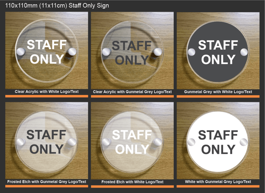 Acrylic Staff Only Office Sign