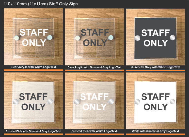 Acrylic Staff Only Office Sign