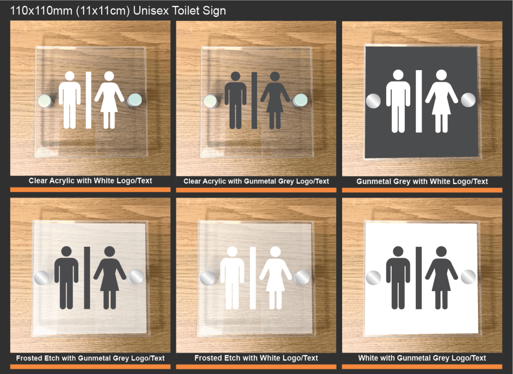 Unisex Toilet Signs - Acrylic Male and Female Toilet Signs