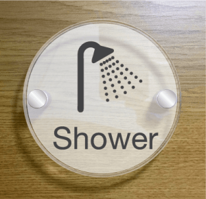 Shower Signs - Customised bathroom sign in a range of sizes and colours