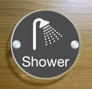 Shower Signs - Customised bathroom sign in a range of sizes and colours