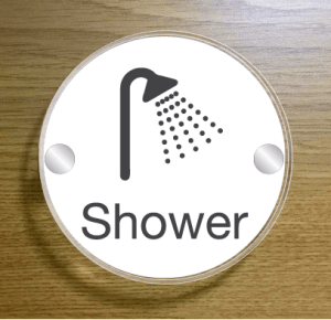 Shower Signs - Customised bathroom sign in a range of sizes and colours