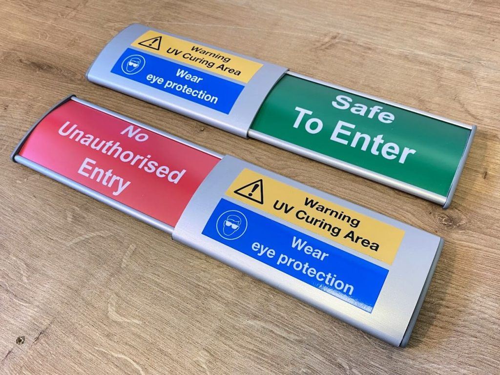 Controlled Area Sliding Door Sign: Customizable and Easy to Install