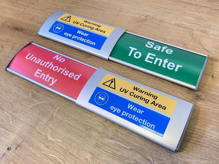 Controlled Area Sliding Door Sign: Customizable and Easy to Install