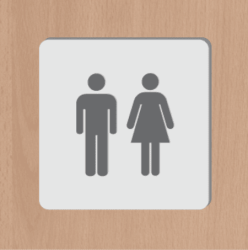 3D Unisex Toilet Sign