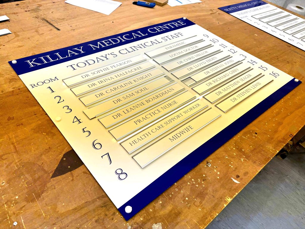Changeable Name Boards for Interior & Exterior Use