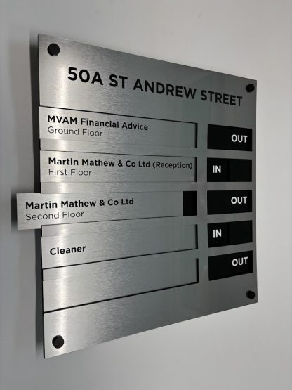 In/Out Interchangeable Sliding Name Boards